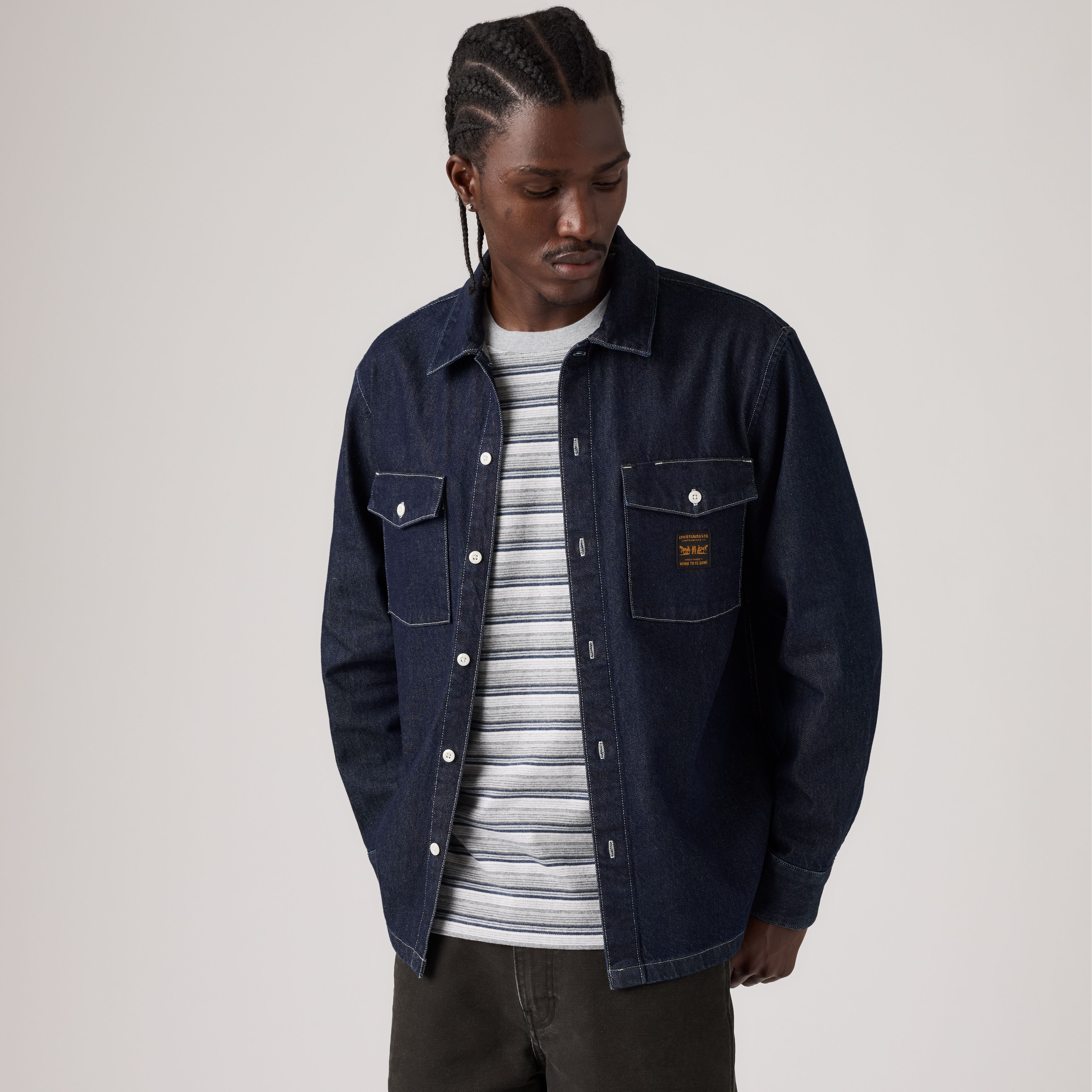 LEVI'S relaxed long-sleeve denim worker shirt